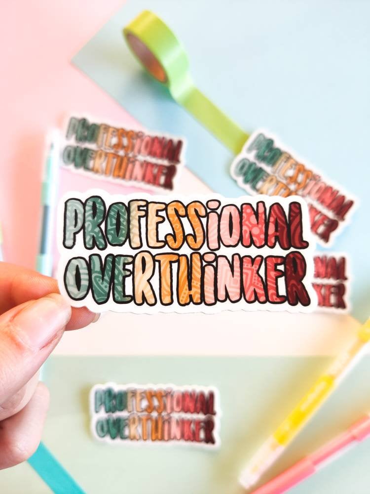 Professional Overthinker Sticker – Deathly Moon